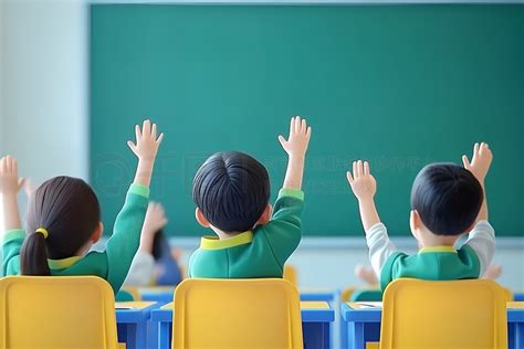 老师ai数字艺术 老师卡通风儿童学生教室举手回答问题场景插画 Ai插画免费下载 Png格式 4032像素 编号71770716 千图网