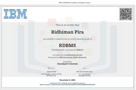 Ridhiman Pirta On Linkedin Ibmcertification Rdbms Sql Databasemanagement Continuouslearning