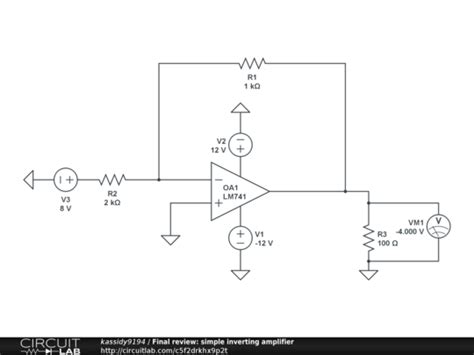 Final Review Simple Inverting Amplifier CircuitLab