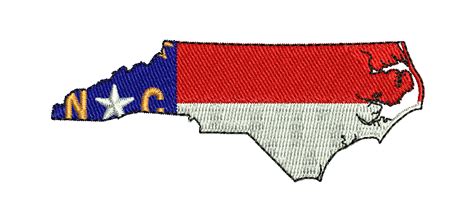 Nc Flag State Embroidery Design State Logo Embroidery Design Nc Map Embroidery Design