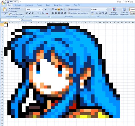 FE8 Eirika Pixel Art In Excel R Fireemblem