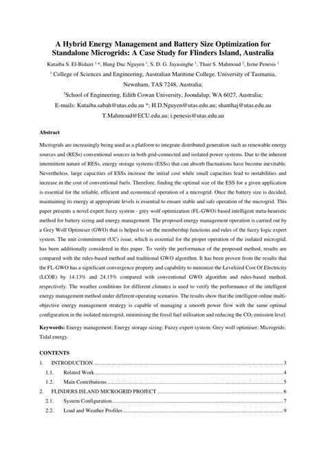 Pdf A Hybrid Energy Management And Battery Size Optimization For
