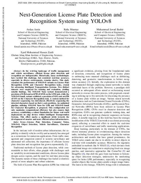 Pdf Next Generation License Plate Detection And Recognition System