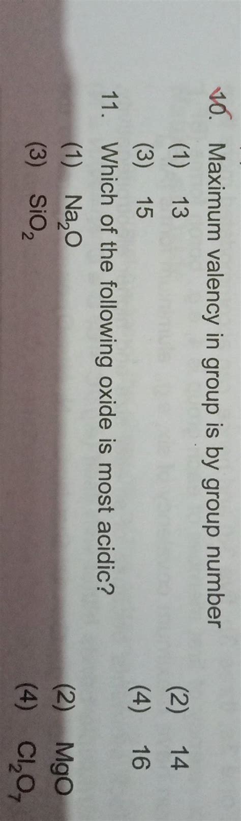 Maximum Valency In Group Is By Group Number Filo
