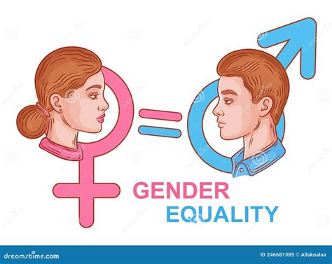 Gender Equality Female And Male Human Equal Right Respect Both Woman