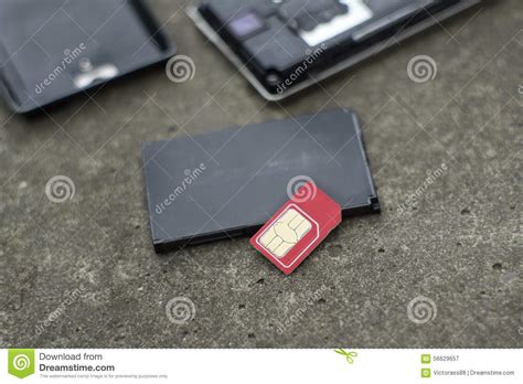 Broken Sim Card And Phone Stock Image Image Of Fractured