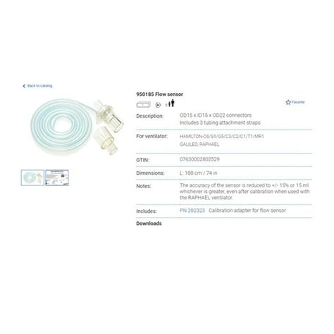 Hamilton 950185 C6 G5 T1 Flow Sensor With 282323 Adapter Manufacturers And Suppliers Factory
