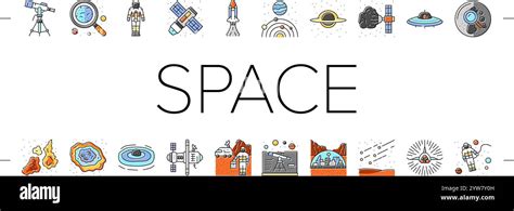 Space Exploration Planet Icons Set Vector Stock Vector Image And Art Alamy