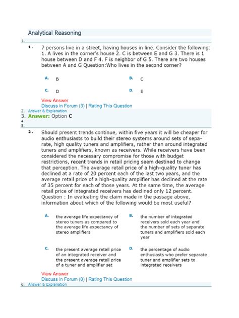 Analytical Reasoning Mcqs Toaz Info Pdf