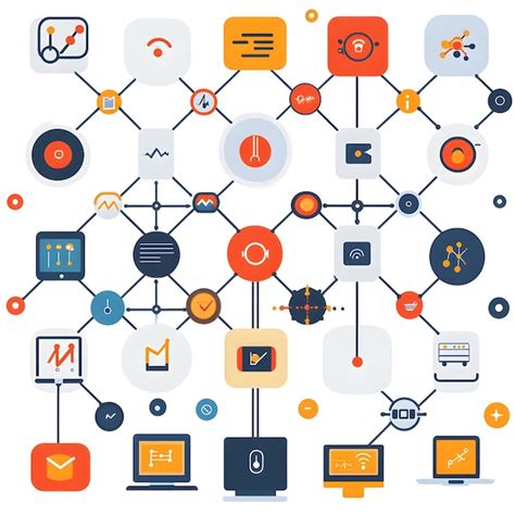 Set Of Connection Icons With Visuals Of Interlinked Nodes Data Pathways And Communication