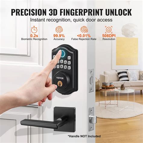 Keyless Entry Fingerprint Smart Door Lock With Keypad And Keys Ozone