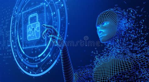 Cyber Security Data Protection Business Technology Privacy Concept 3d Render Illustration Stock