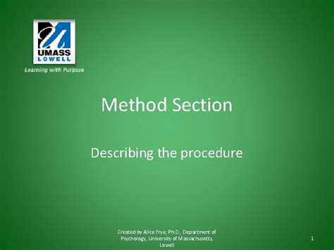 Method Section Describing The Procedure Created By Alice