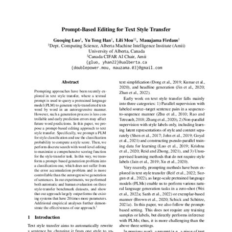 Prompt Based Editing For Text Style Transfer Acl Anthology