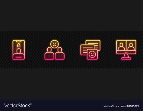 Set Line Chat Messages On Laptop Incoming Call Vector Image