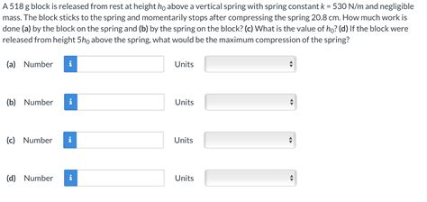Solved A G Block Is Released From Rest At Height H Chegg