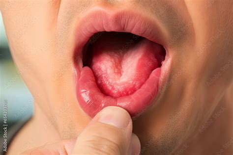 Ulcer At The Tongue Of Asian Patient Diagnosis May Be Aphthous Ulcer