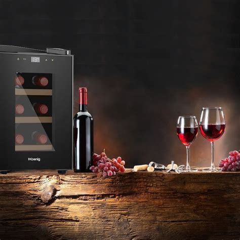Хладилник за вино H Koenig Age6 6 бутилки H 37 8 см регулируема температура 11c 18c