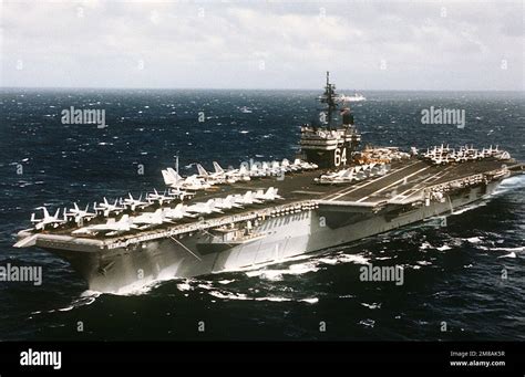 A Port Bow View Of The Aircraft Carrier Uss Constellation Cv 64