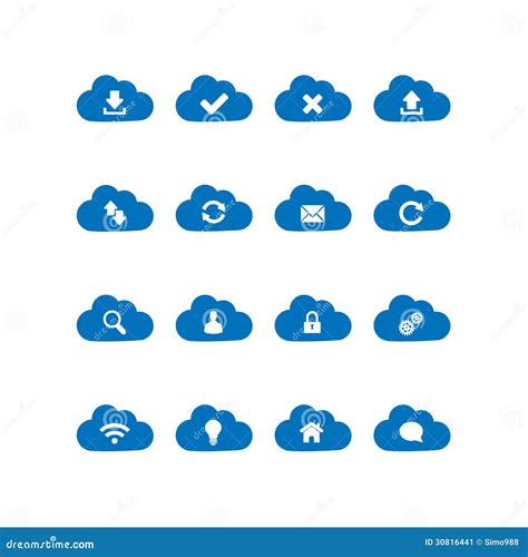 Cloud Computing Icons Stock Vector Illustration Of Isolated 30816441