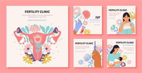 불임 클리닉 템플릿 디자인 무료 벡터