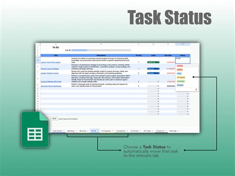 To Do List Template With Kanban Board In Google Sheets Automatic Task