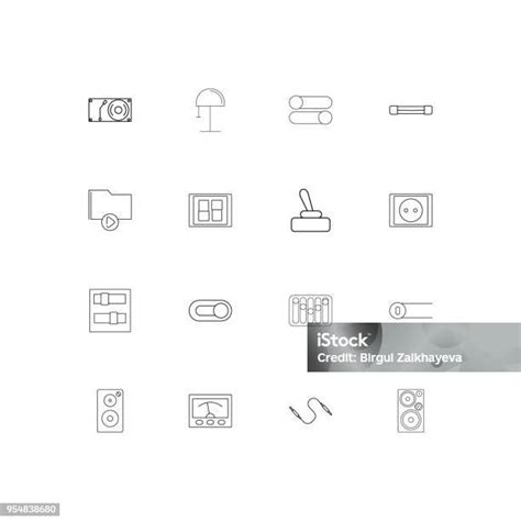 전기 선형 얇은 아이콘 설정합니다 간단한 벡터 아이콘 설명 동점골에 대한 스톡 벡터 아트 및 기타 이미지 동점골 디자인 벡터 Istock