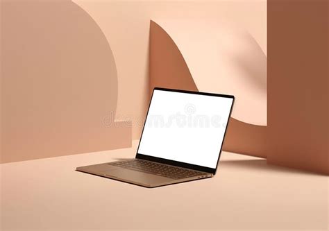 White Blank Laptop Computer Screen Layout Template For Your Text Stock Photo Image Of