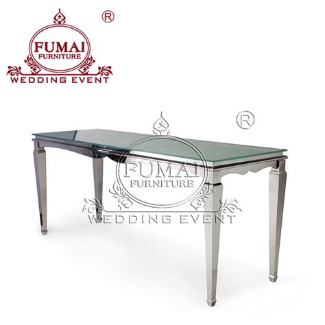 Rectangular Bar Table Stainless Steel For Dining Fumai