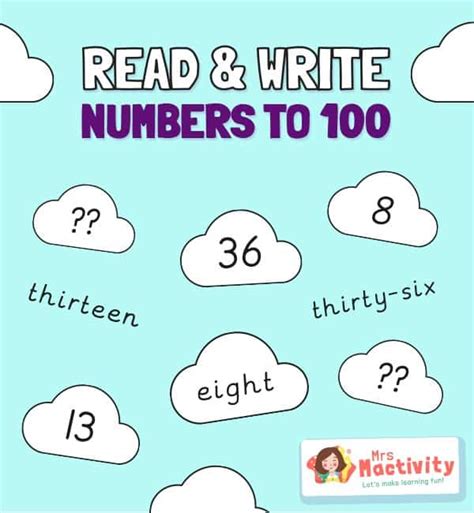 Read And Write Numbers Activity Mrs Mactivity