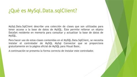 Instalación Y Clases De Mysql Client Ppt