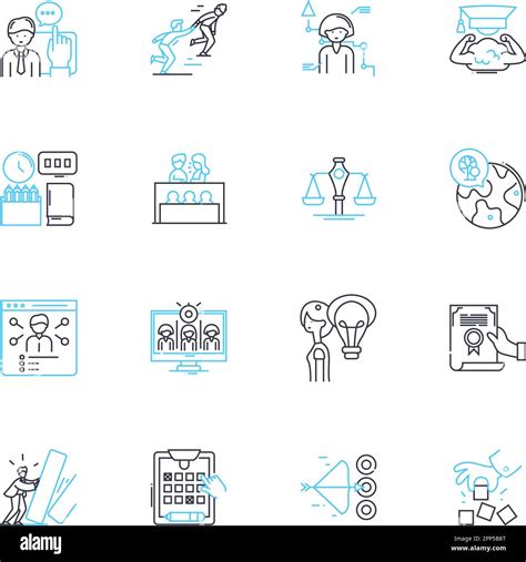 Interactive Teaching Linear Icons Set Engaging Innovative Responsive Collaborative Dynamic