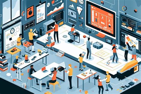 Digital Classroom Vector Illustration Design Premium Ai Generated Vector