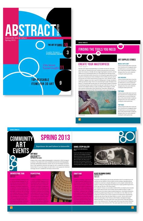 Newsletter Design Adobe Illustrator Photoshop InDesign Created By Jenna Hyde Newsletter