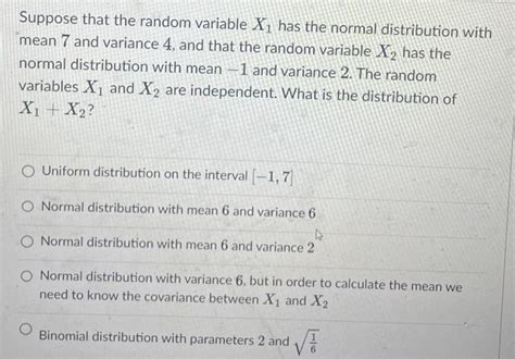 solved suppose that the random variable x1 has the normal