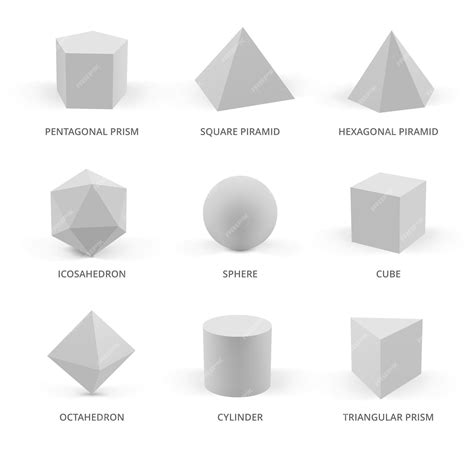 Premium Vector Realistic Geometric Forms Pyramid Balls Cubes And Hexagon Decent Vector Various