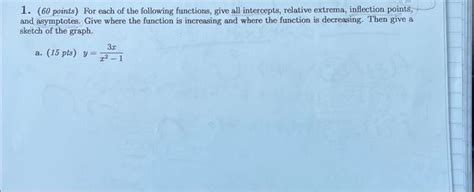 Solved 1 60 Points For Each Of The Following Functions