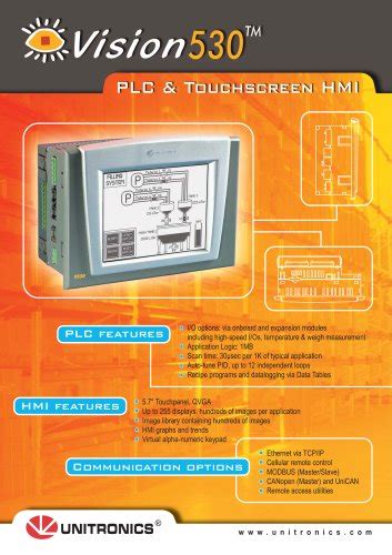 industrial automation and motion controls unitronics v120 22 un2 plc graphic hmi business