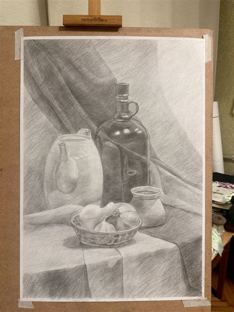 натюрморт Рисунок академический 1 курс СКИ Рисунок Графика Натюрморт