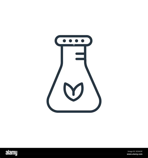Experiment Flask With Leaves Symbol Outline Vector Icon Thin Line Black Experiment Flask With