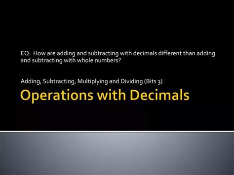 PPT Operations With Decimals PowerPoint Presentation Free Download ID 5940846