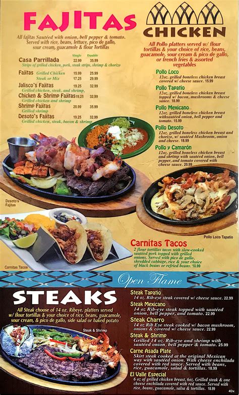 Mexican Lunch And Dinner Menu Shreveport La Casa Jimador