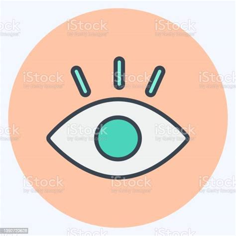 아이콘 비전 교육 기호에 적합합니다 컬러 메이트 스타일 편집 가능한 간단한 디자인 디자인 템플릿 벡터 간단한 기호 그림 개념에