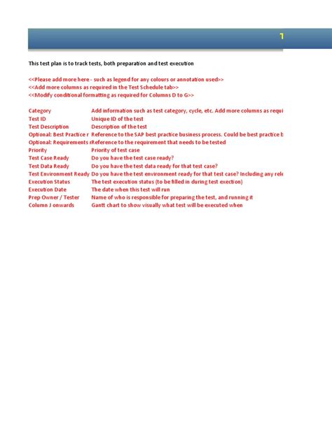 S4h 438 Detailed Test Schedule Template Pdf Business Process