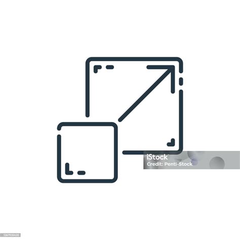 흰색 배경에서 격리된 전체 화면 벡터 아이콘입니다 개요 웹 사이트 디자인 및 모바일 응용 프로그램 개발을위한 얇은 라인 전체