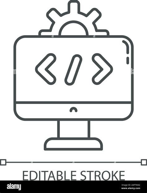 Software Industry Linear Icon Information Technology Sector Computer Programming Information