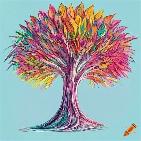 Colorful Tree Drawing