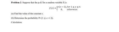 Solved Problem Suppose That The P D F For A Random Chegg Com