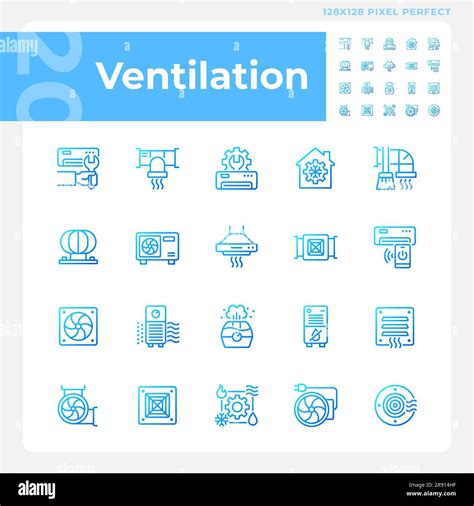 Ventilation Gradient Linear Vector Icons Set Stock Vector Image And Art Alamy