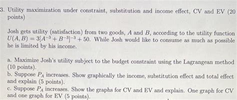 Solved Utility Maximization Under Constraint Substitution